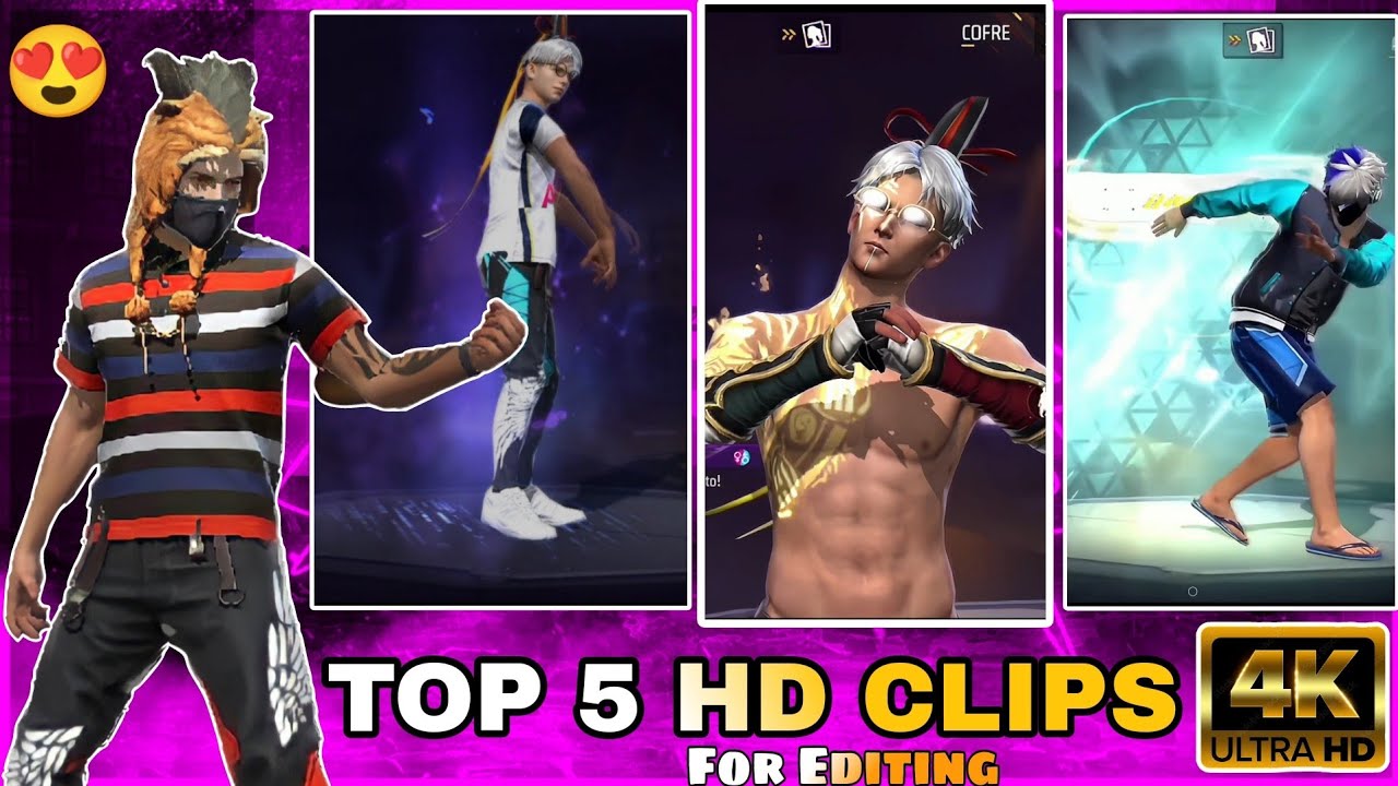 TOP 5 HD QUALITY CLIPS || FF CLIPS FOR EDITING 💥 TOP 5 EMOTES GOOGLE ...