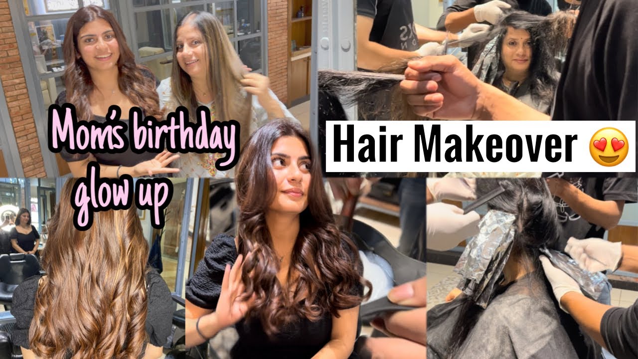 Mom's Birthday Glow Up 2023| Dad's Reaction 😍 Hair Makeover day with ...