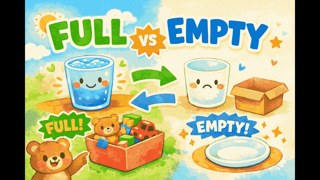 Full vs Empty 🥛 | Easy Learning for Kids | Early Years & KS1 - YouTube