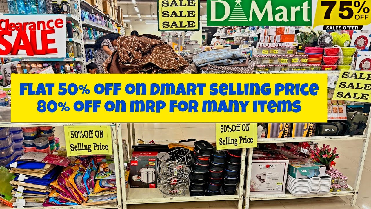 Dmart cheapest offer clearance sale upto 80% on many items, Flat 50% ...