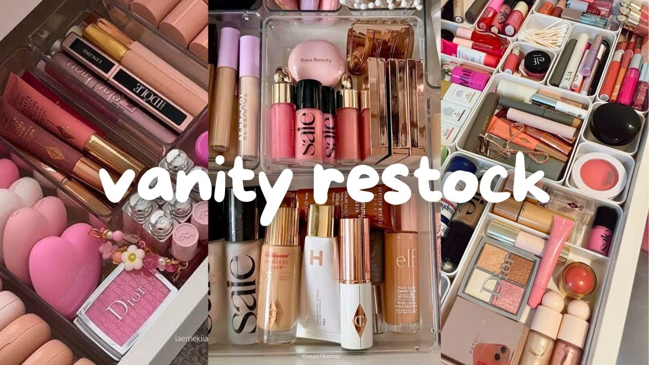 the ultimate vanity restock vid 🎀💄🧴 | satisfying organisation ...