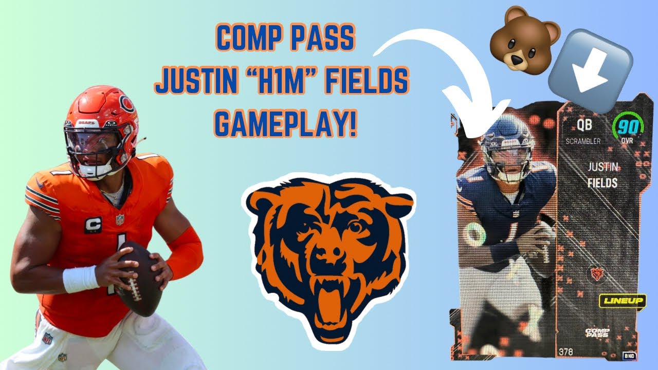 Madden 24 - COMP PASS JUSTIN "H1M" FIELDS GAMEPLAY - Bears Theme Team ...