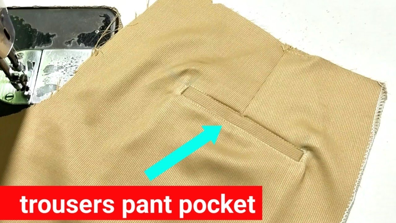 trousers pant back pocket easy method/How to make trousers pant pocket ...