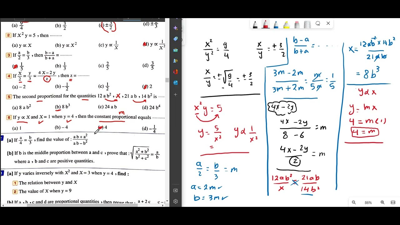 الصف الثالث الاعدادي G9 : Revision on Unit2 : Ratio proportion direct ...