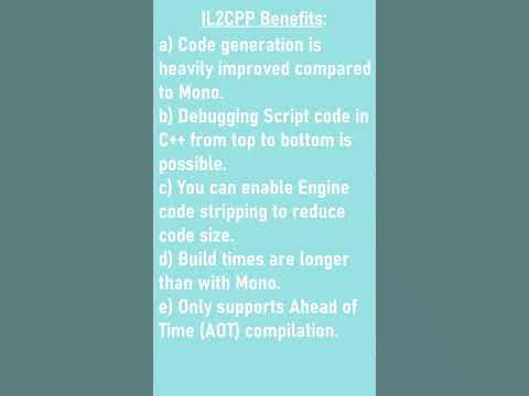 Unity 3d Android Scripting Backend Player Setting | IL2CPP vs Mono | Benefits of IL2CPP | # ...