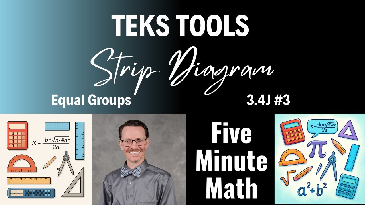 TEKS Tools Strip Diagram: Equal Groups (3.4J #3) - YouTube
