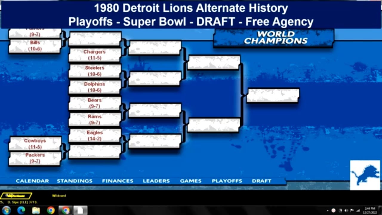 1980 Detroit Lions Alternate History - Playoffs - Super Bowl - DRAFT ...