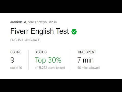 Fiverr English Skill Test in 2020 | Questions and Answers Score 9/10 ...