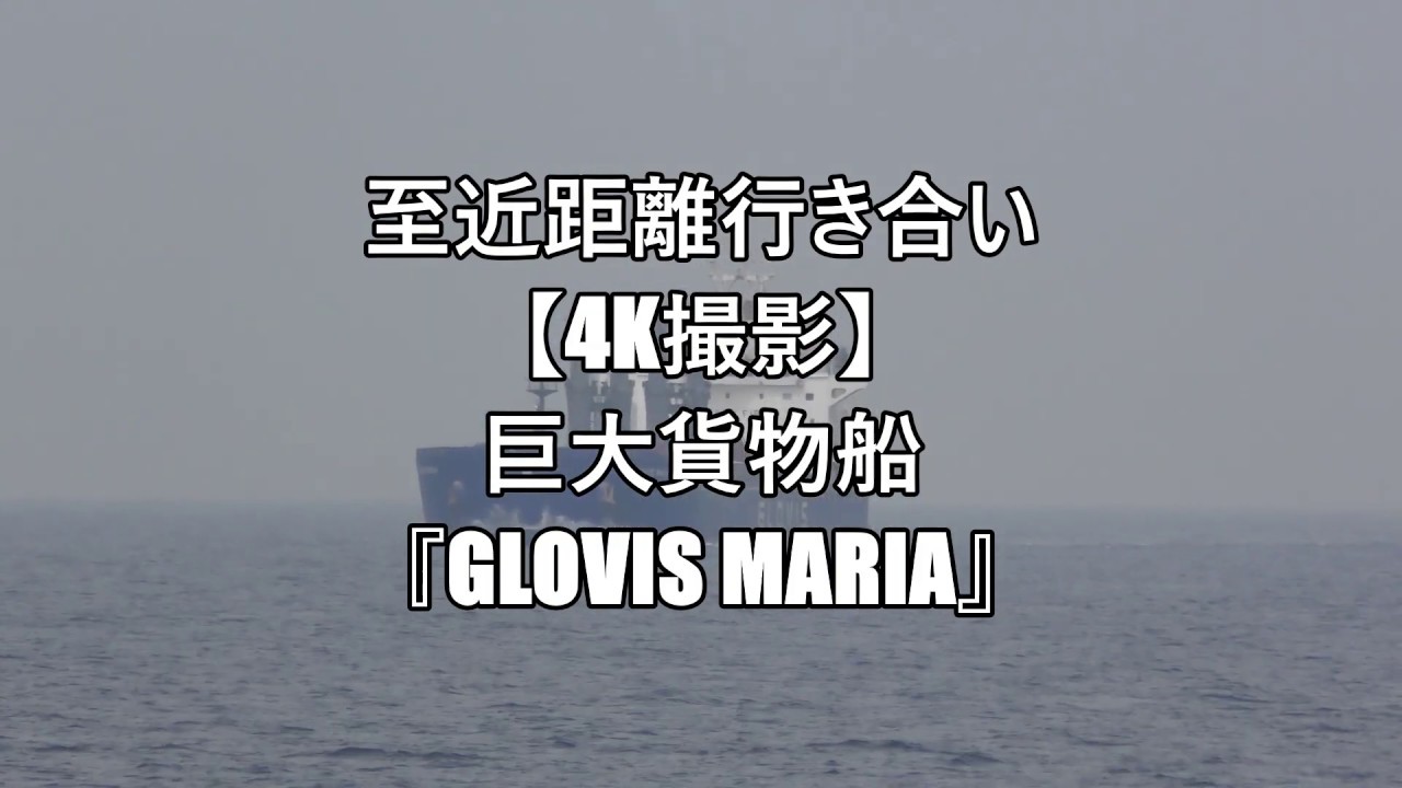 【4K撮影】巨大貨物船『GLOVIS MARIA』至近距離行き合い - YouTube