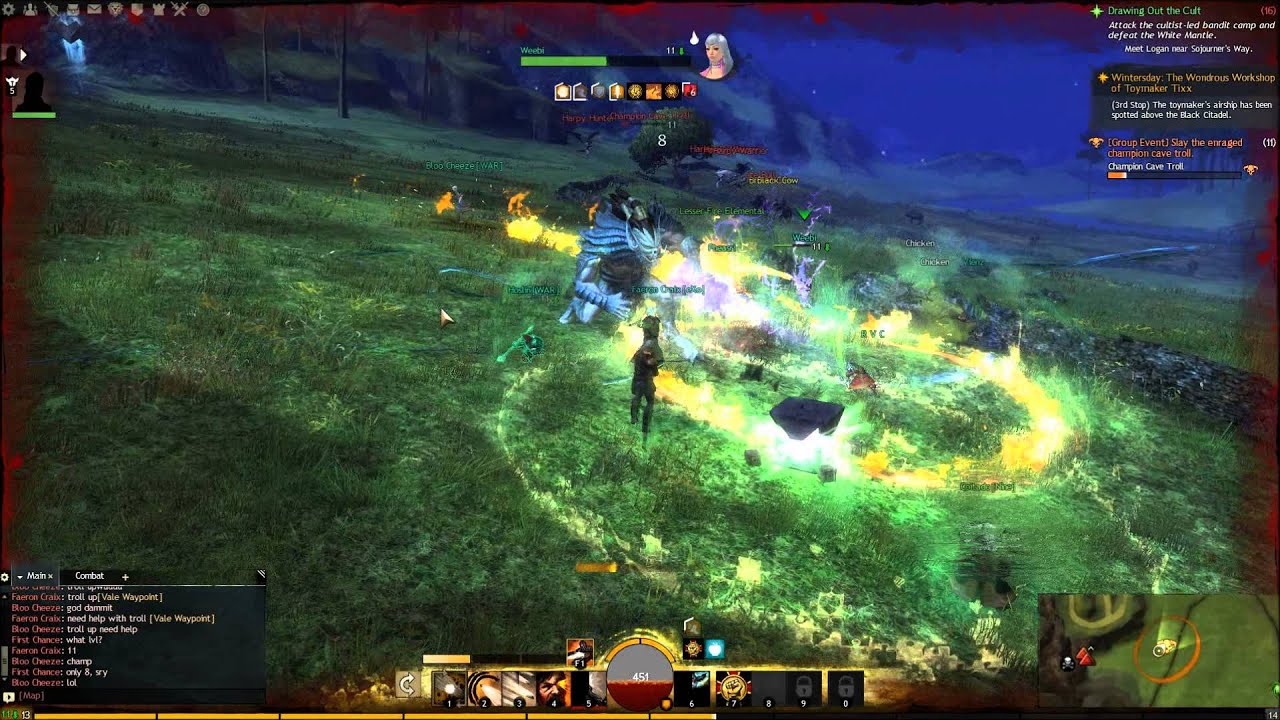 Guild Wars 2 - Fighting Champion Cave Troll - YouTube
