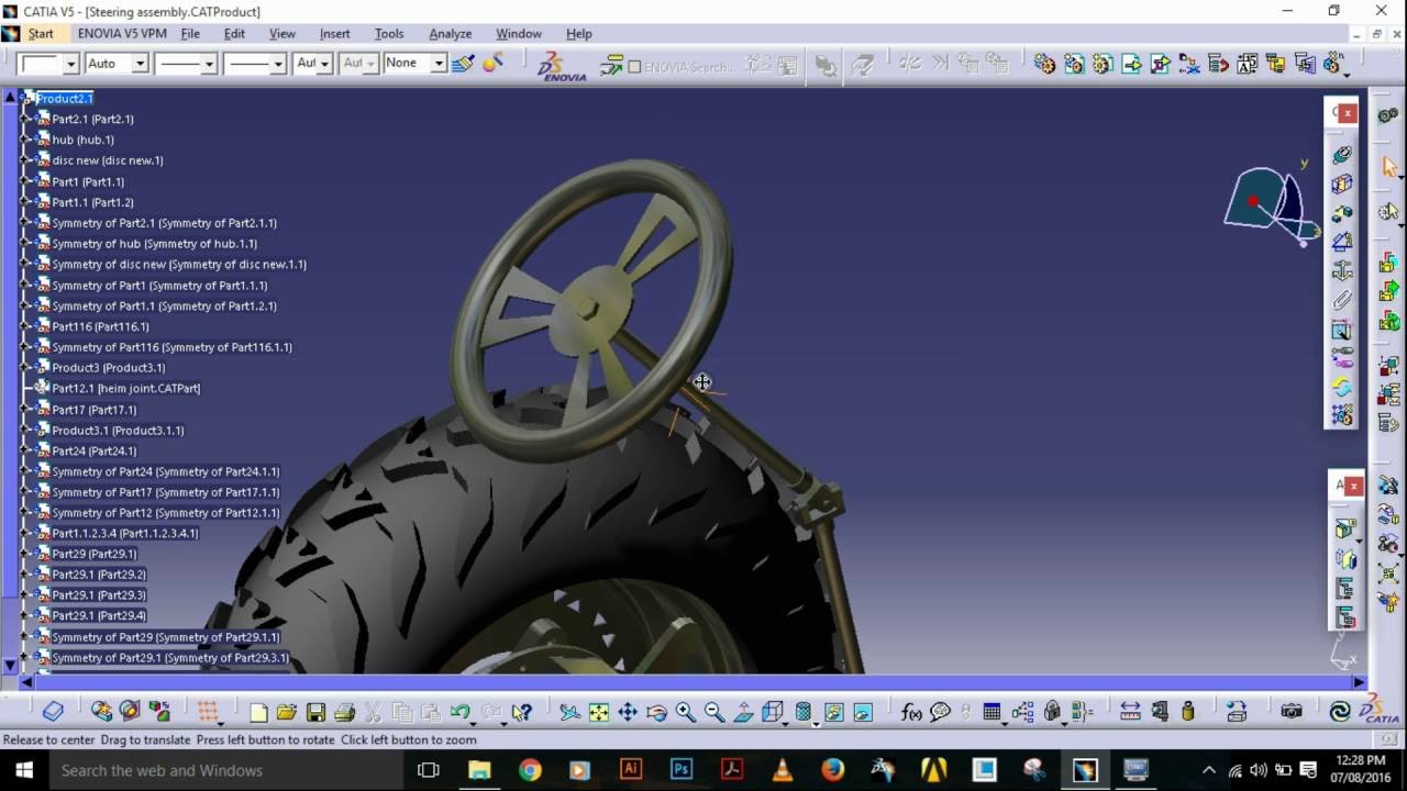 CAD Model of a Steering Assembly | CATIA - YouTube