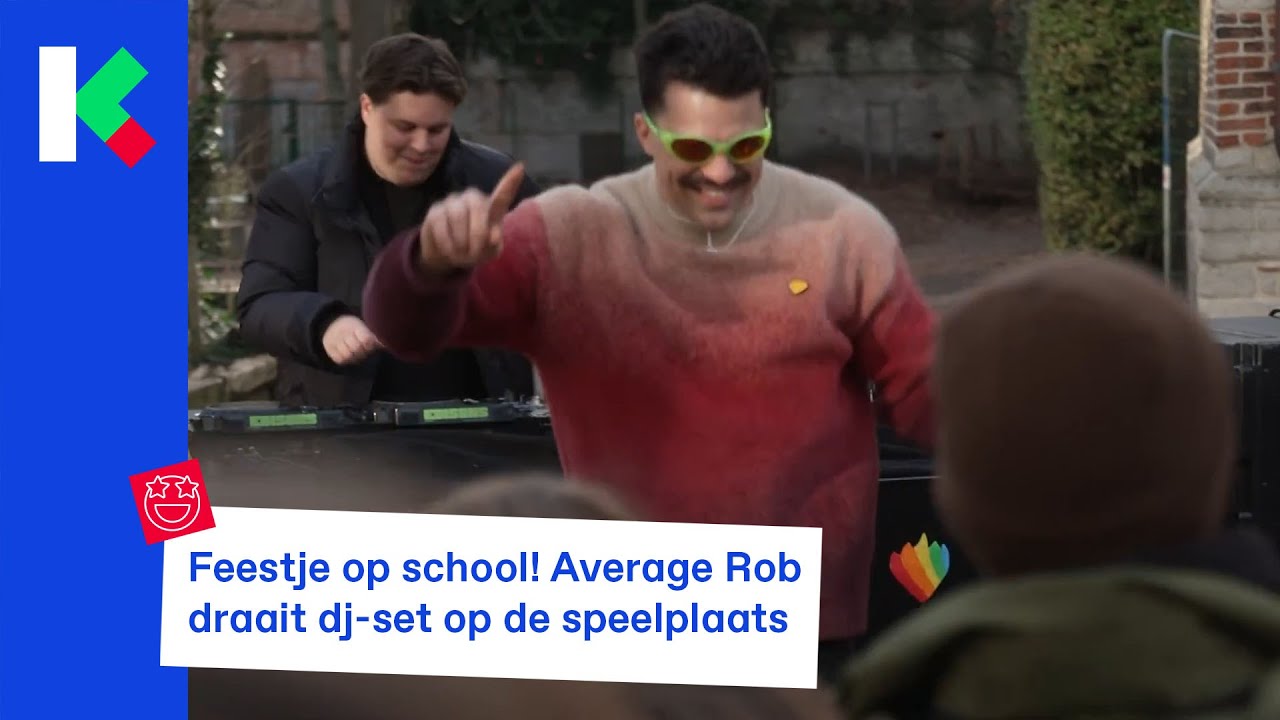 Feestje op school! Average Rob draait dj-set op de speelplaats - YouTube