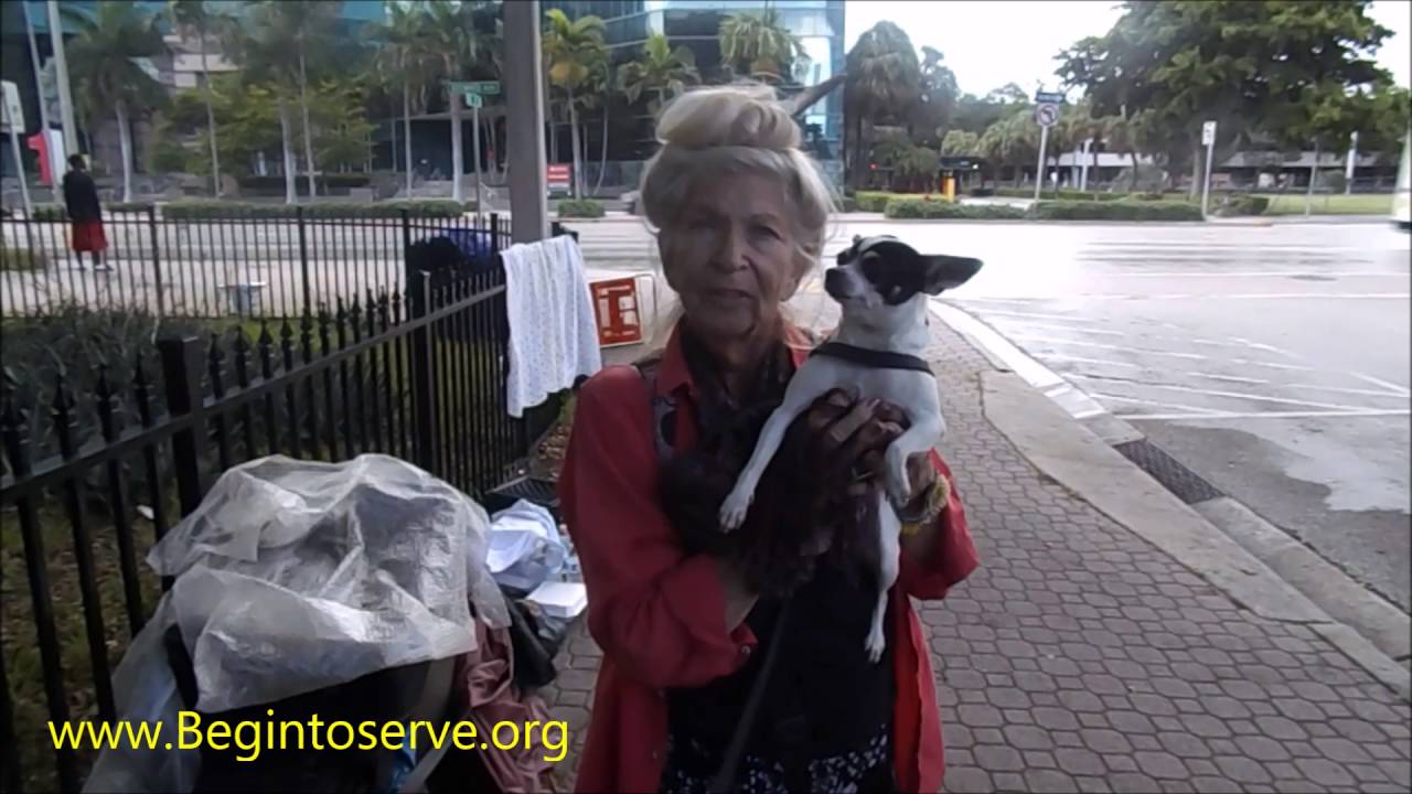 Homeless Woman Happy To Get Her Sleeping Bag - YouTube