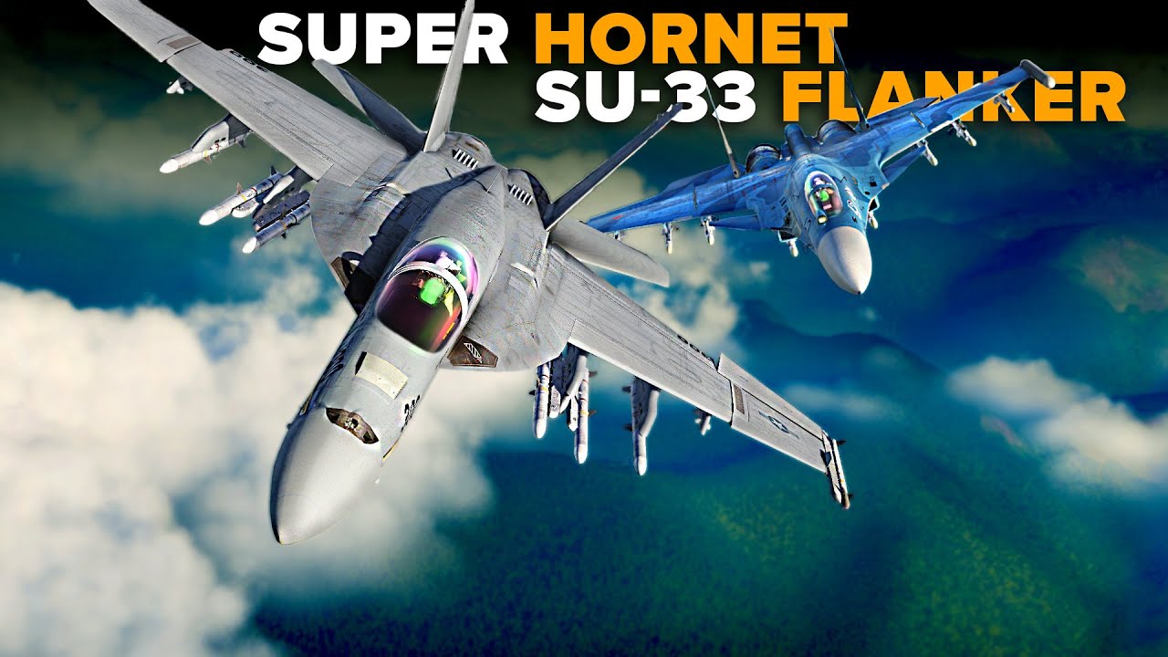 F/A-18 Super Hornet VS SU-33 Flanker Fight | DCS World - YouTube