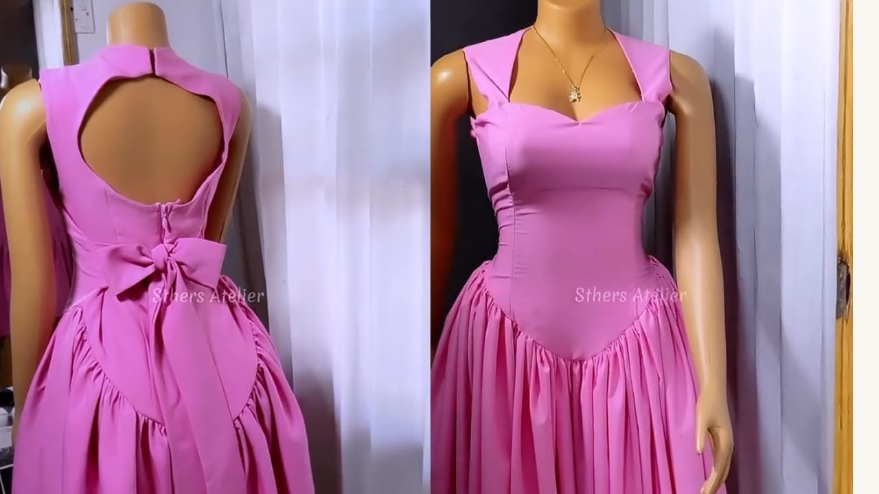 How to Properly Sew this Trending Dress with Basques Waist Line and an ...