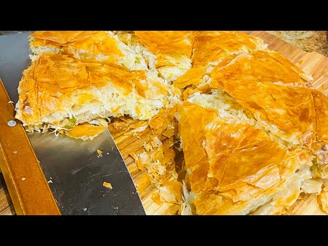 Pita ( Burek ) with Sauerkraut Posna Pita so Kisela Zelka i praz ...