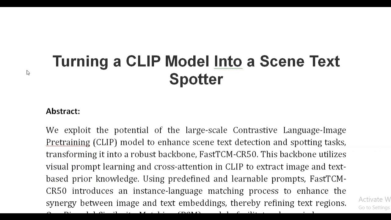 Turning a CLIP Model Into a Scene Text Spotter - YouTube