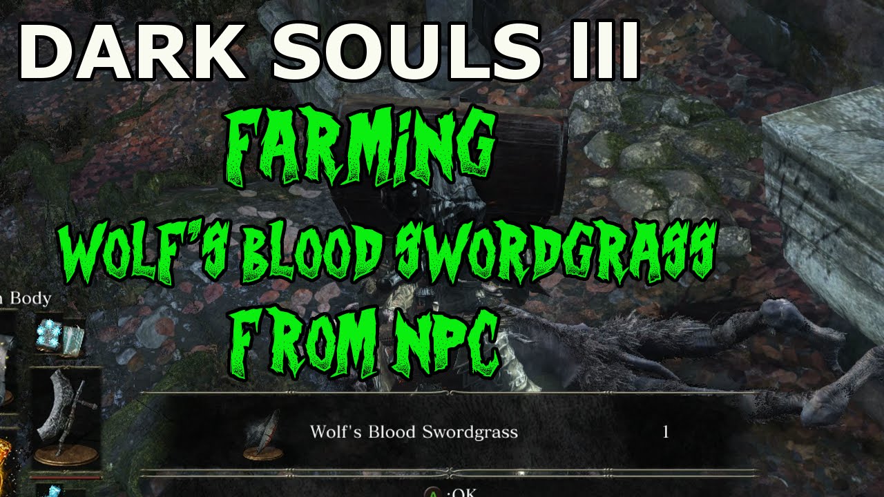 Dark Souls 3-FARMING WOLF'S BLOOD SWORDGRASS FROM NPC - WACHDOGS ...
