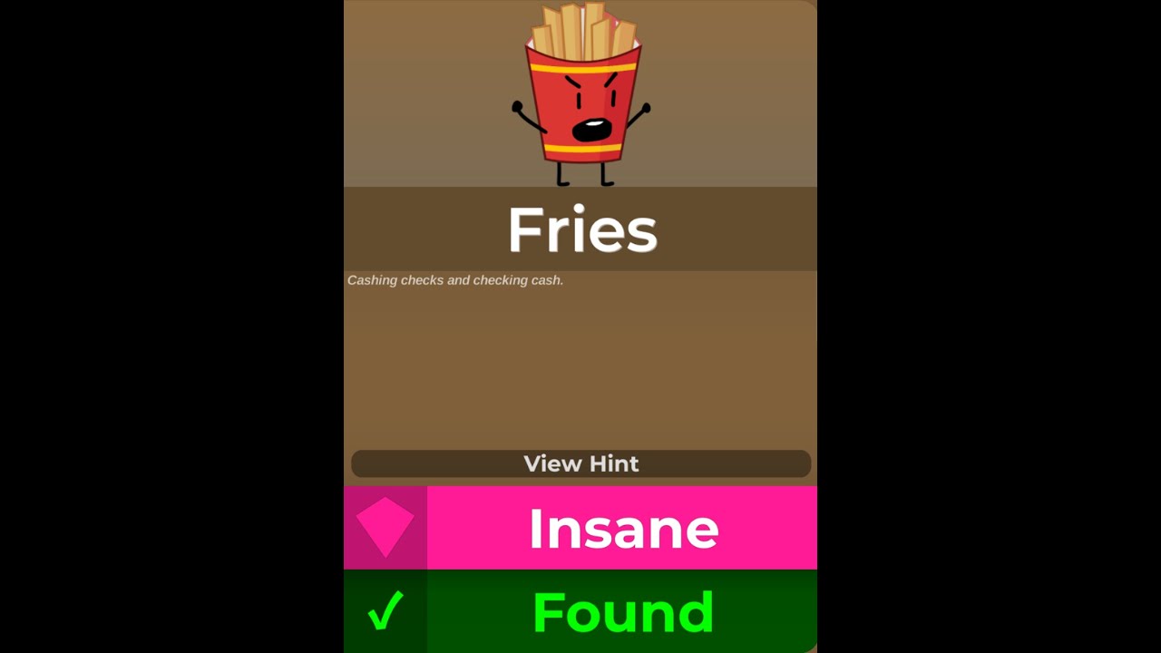 How to get Fries in Find the bfb Characters - YouTube