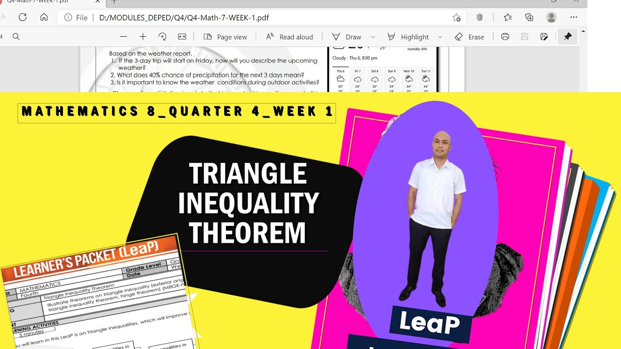TRIANGLE INEQUALITY THEOREM | GRADE 8 QUARTER 4 WEEK 1 ...