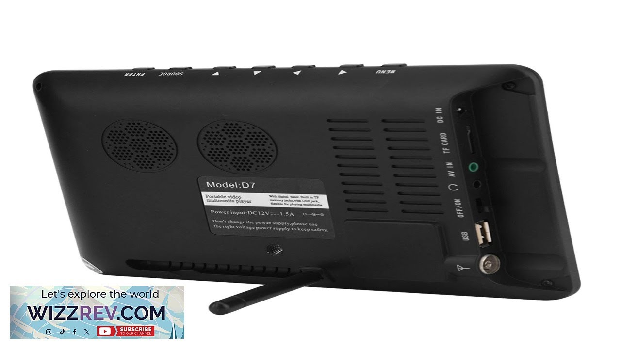 7inch 16:9 HD Digital Analog Portable TV Color Television Player For ...