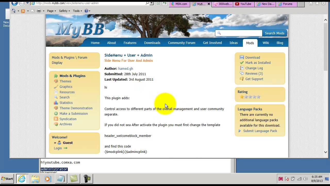 mybb admin plugin how to install mybb plugin - YouTube