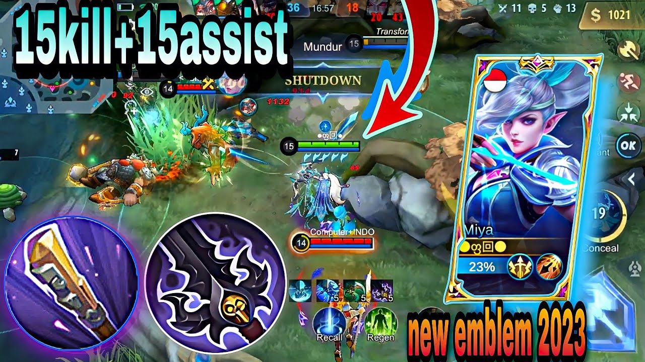 15 kill 15 assit! New build Miya 2023 ! Build top global Miya 2023 ...