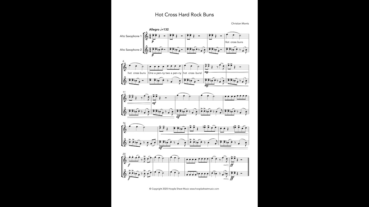 Hot Cross Hard Rock Buns (Alto Saxophone Duet) - YouTube