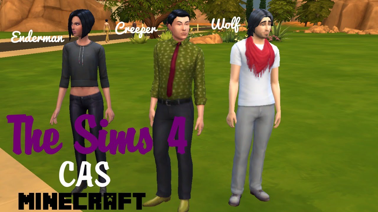The Sims 4 CAS : Minecraft Creeper, Enderman, Wolf - YouTube