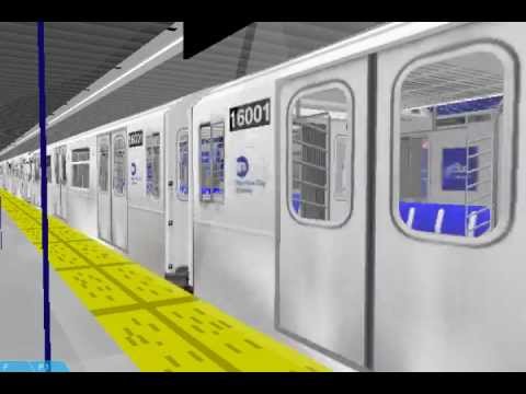 OpenBVE: R212 (12) Train departing Fulton Street - YouTube
