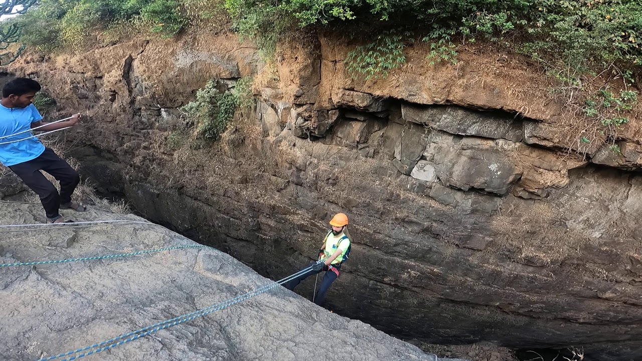 Sandhan valley Rappelling, trek, Pune. - YouTube