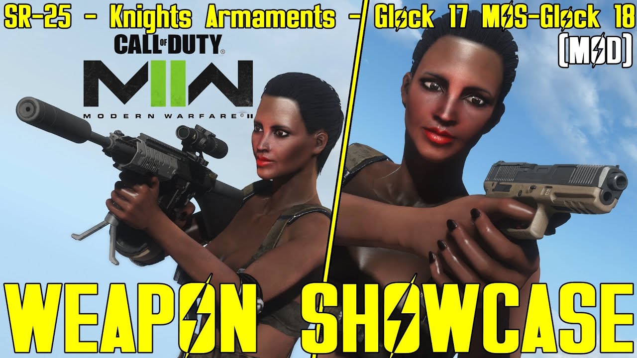 Fallout 4: Stoner Rifle-25 - Knights Armaments - Glock 17 MOS-Glock 18 ...