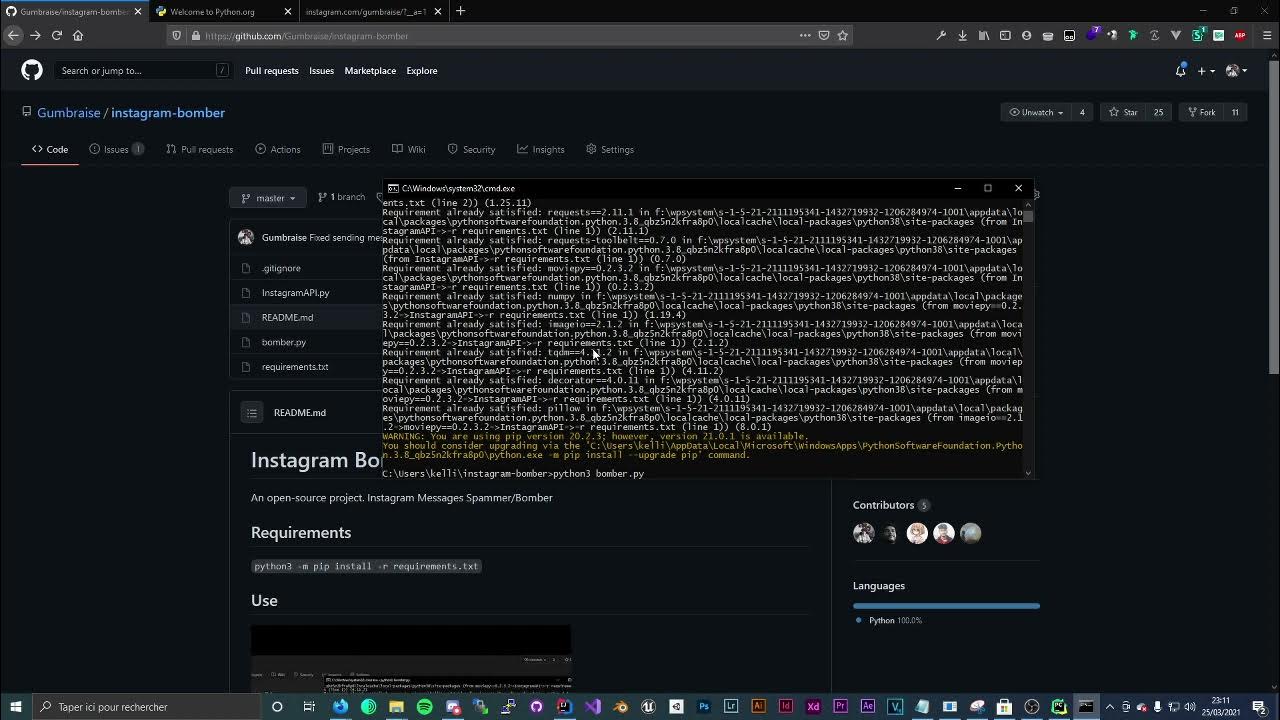 Instagram Bomber/Spammer on GITHUB (Tutorial 2022) - YouTube