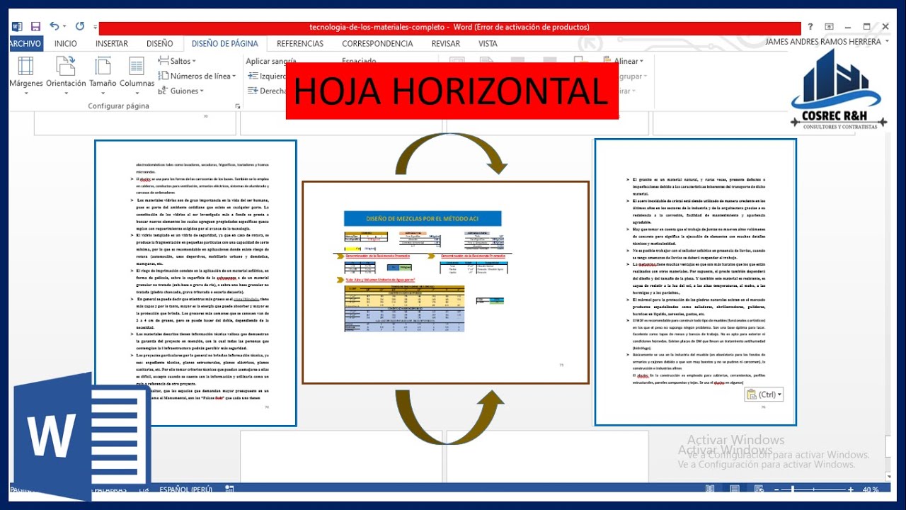 Como COMBINAR HOJAS VERTICALES Y HORIZONTALES en un mismo WORD - YouTube