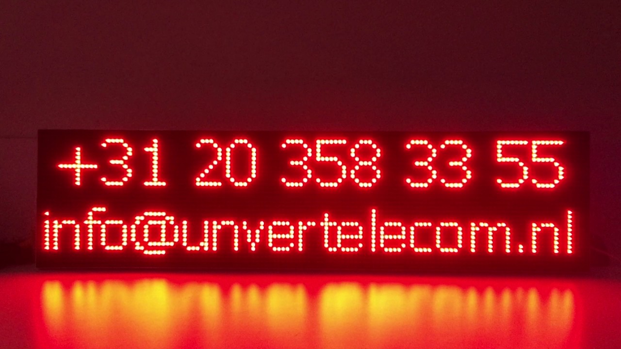 Reclame LED Borden afmeting 32x128 - YouTube