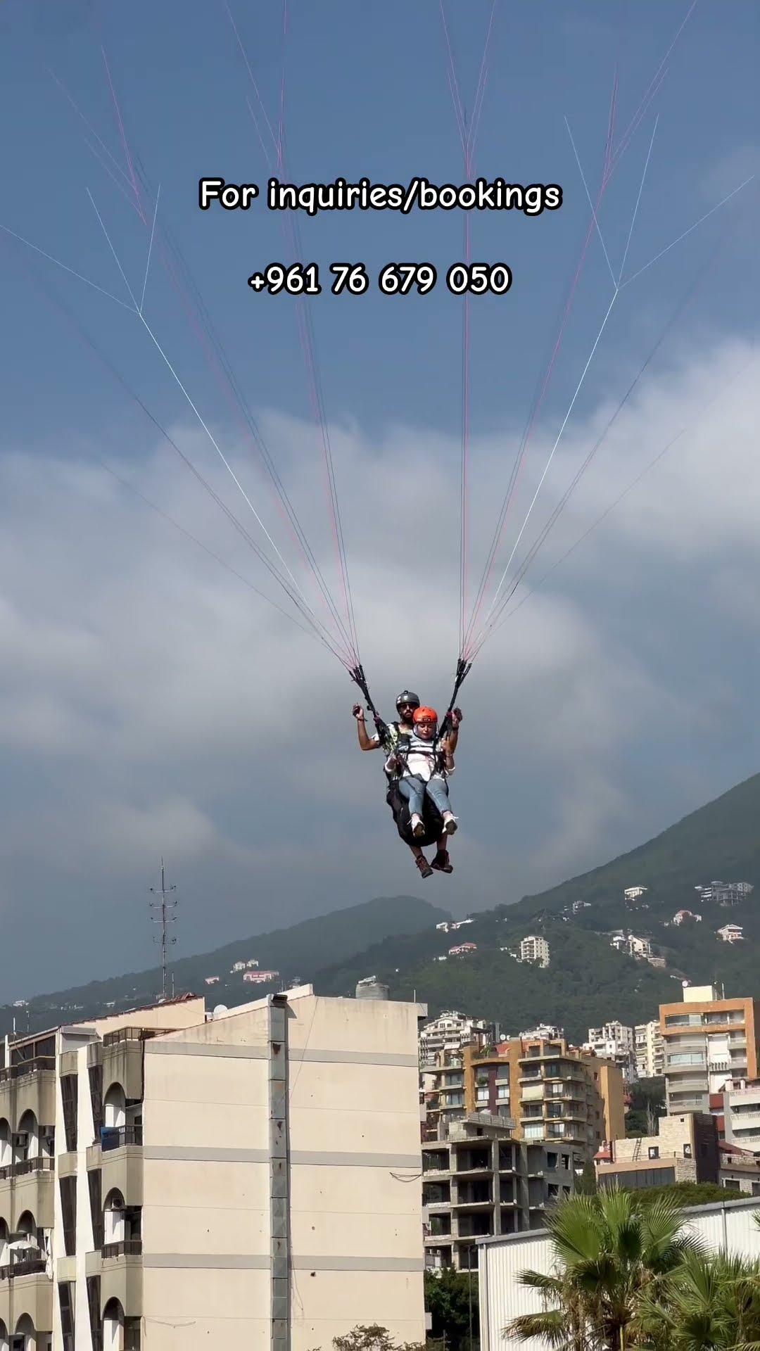 Paragliding Lebanon / Over Jounieh / Amazing Blue Sky / Smooth Landing ...