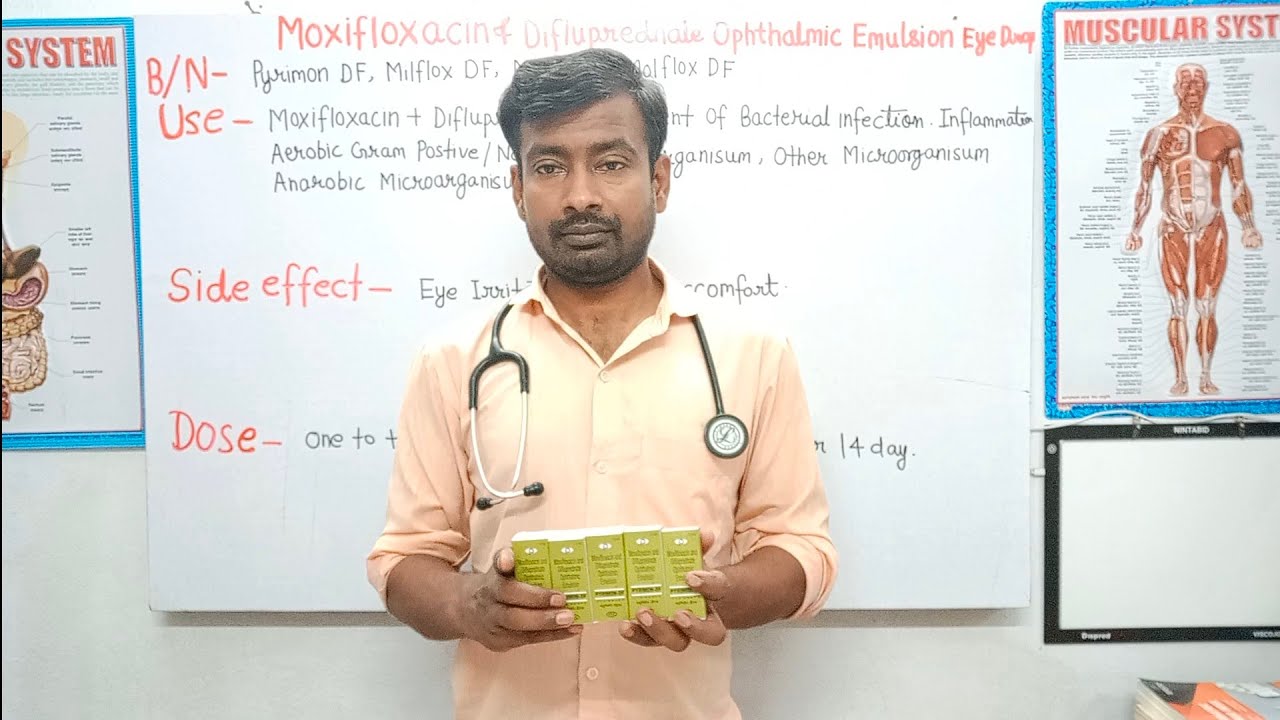 Moxifloxacin and Difluprednate Ophthalmic Emulsion, Eye drop,Pyrimon DF ...