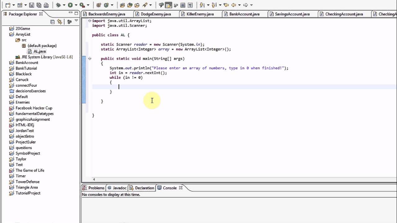 Learning Java: Part 14: Using ArrayLists - YouTube
