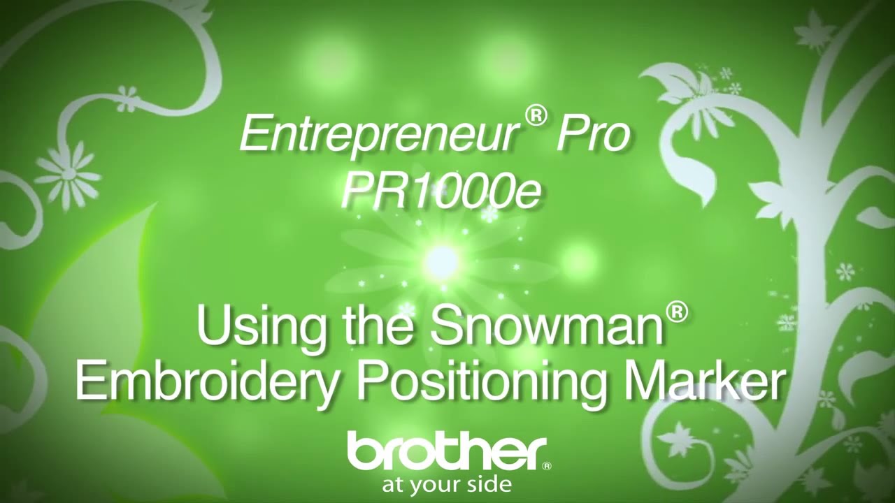 How To Use The Snowman Marker | Brother Entrepreneur Pro PR1000e - YouTube