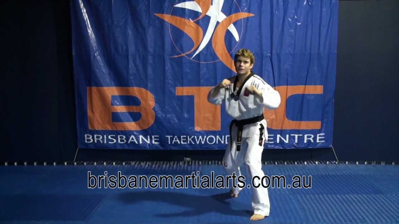 Kicks - Jumping Back Kick - Brisbane Taekwondo Centre - YouTube