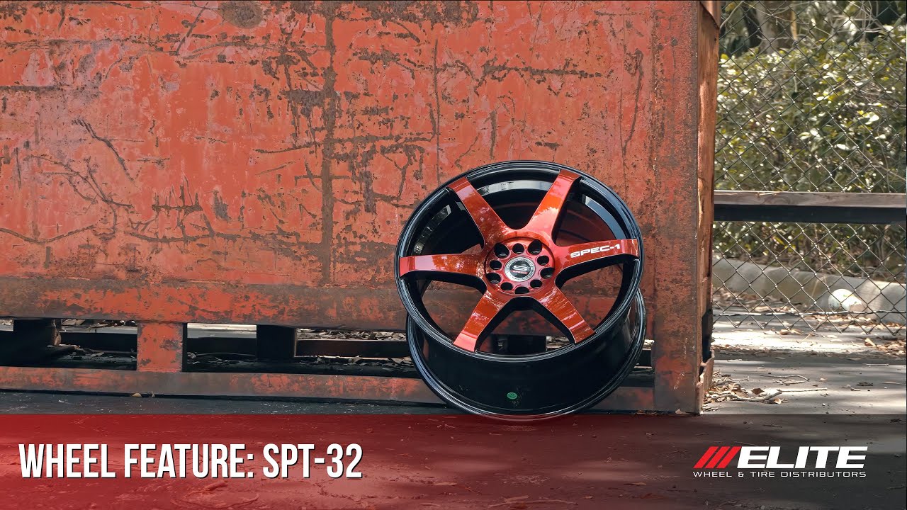 Wheel Feature | Spec1 Wheels: SPT-32 Gloss Black & Red Machined - YouTube