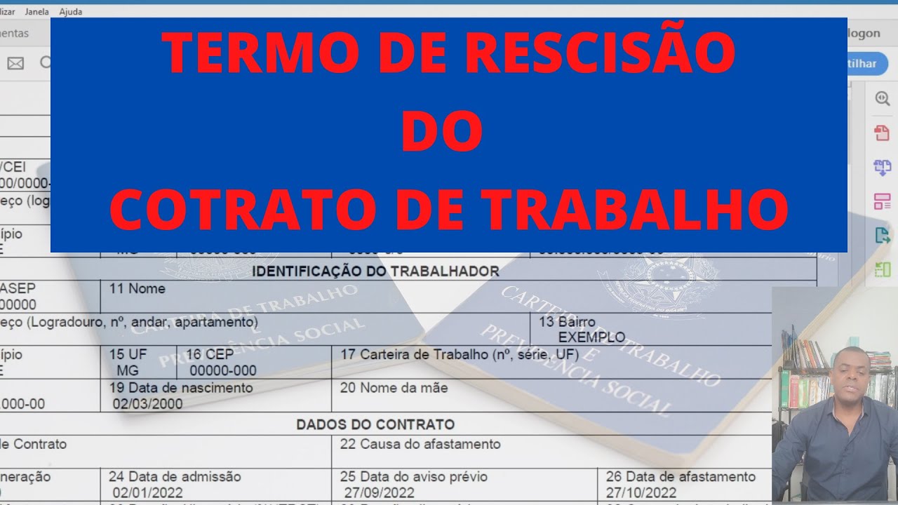 TERMO DE RESCISÃO DO CONTRATO DE TRABALHO - YouTube