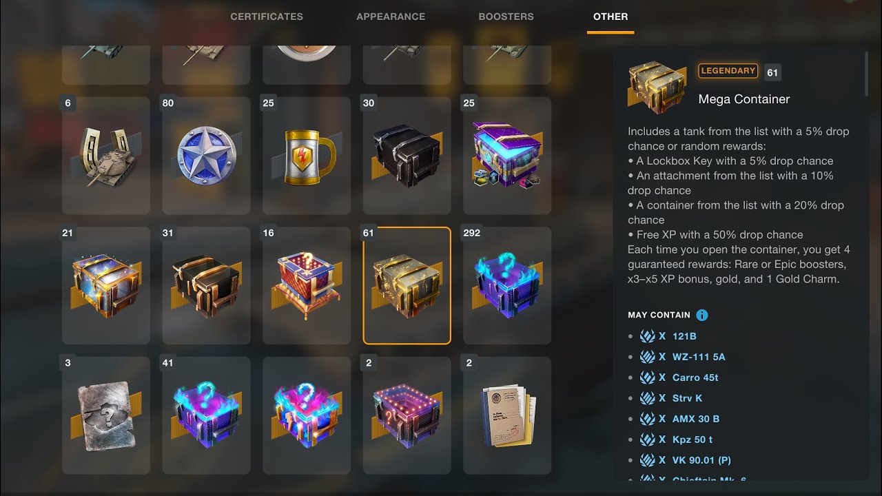 WOTB | OPENING 61X MEGA CONTAINERS!!! - YouTube