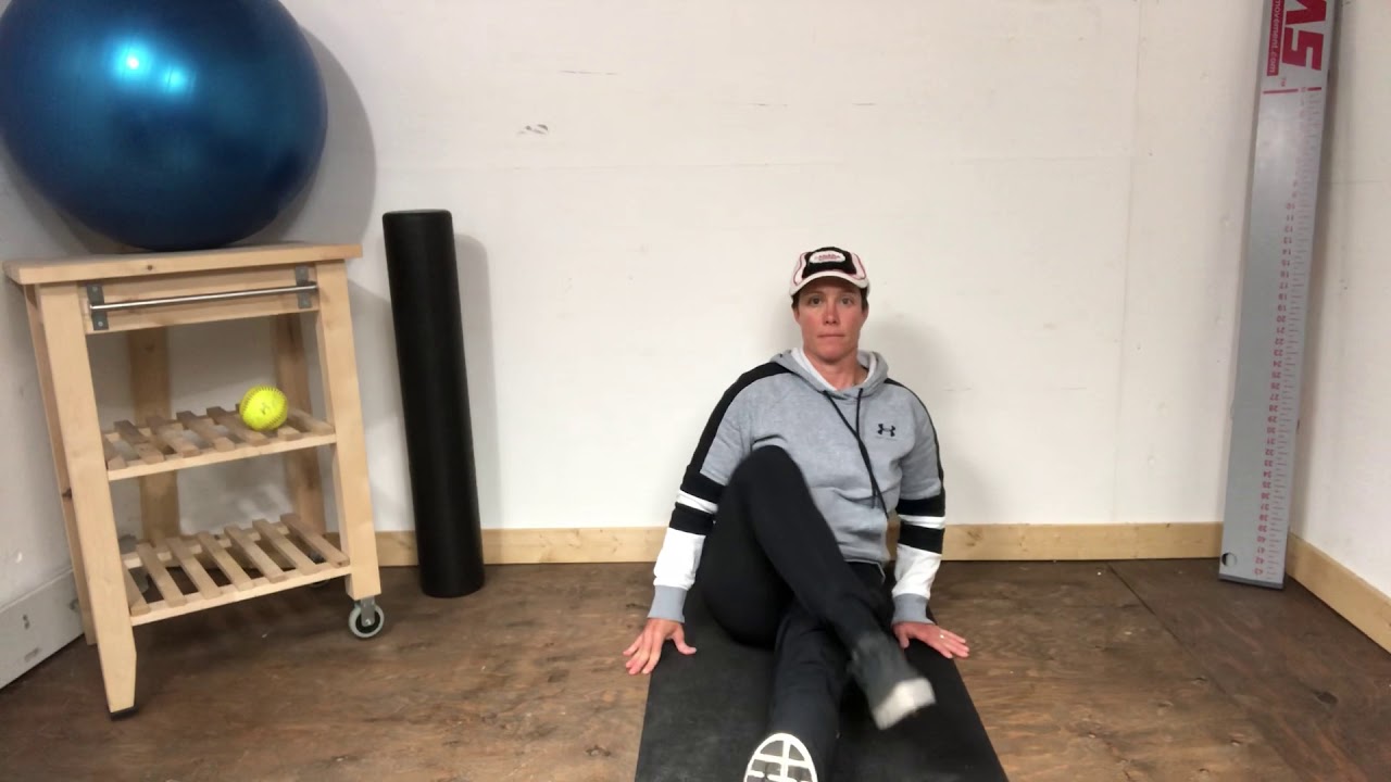 Torso rotation gluteal stretch - YouTube