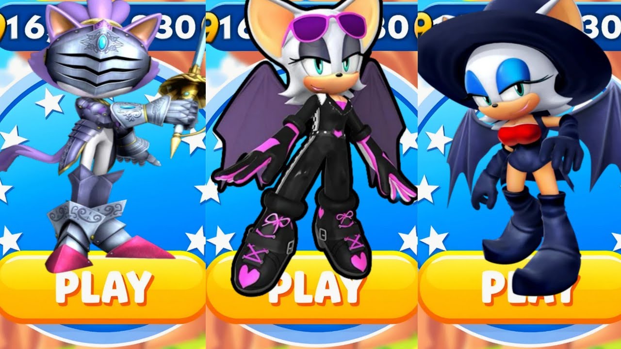 Sonic Dash - Sir Blaze VS Agent Rouge VS Witch Rouge _ Movie Sonic vs ...