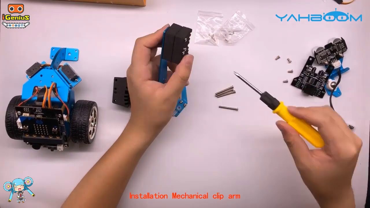 Yahboom HelloBot Assembly Instructions Basic to Clip version - YouTube