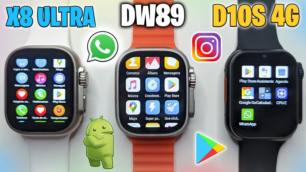 QUAL O MELHOR SMARTWATCH FULL ANDROID DE 2024? X8 ULTRA 4G - DW89 ULTRA ...