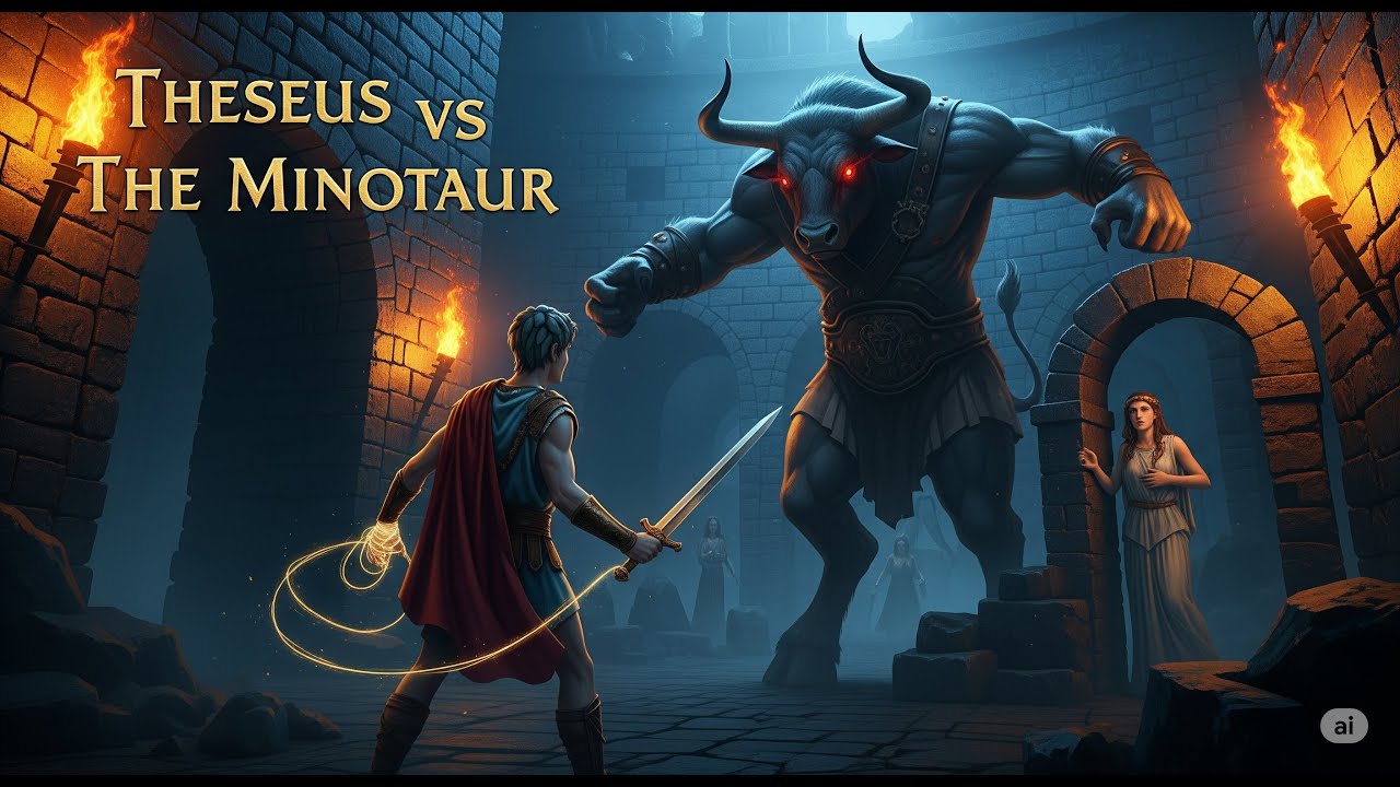 Theseus and the Minotaur: The Dark Labyrinth of Greek Mythology - YouTube