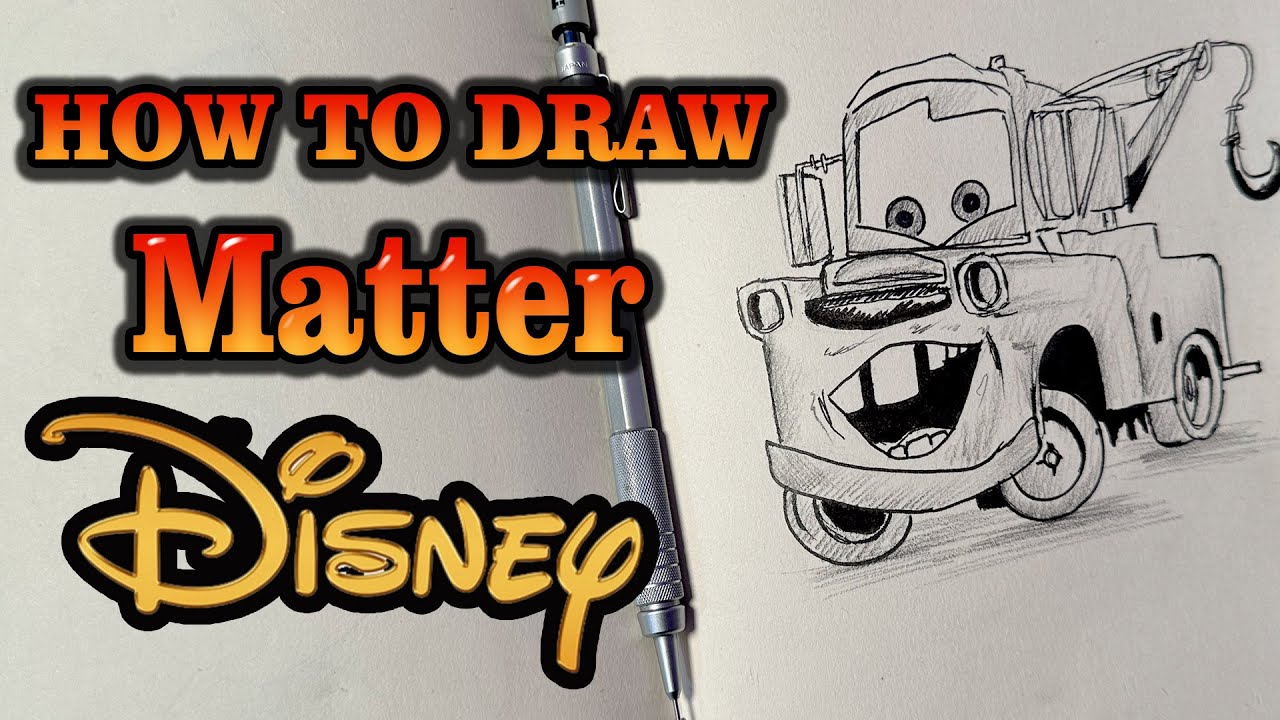 easy drawing and painting walt disney character (mater in cars) - YouTube