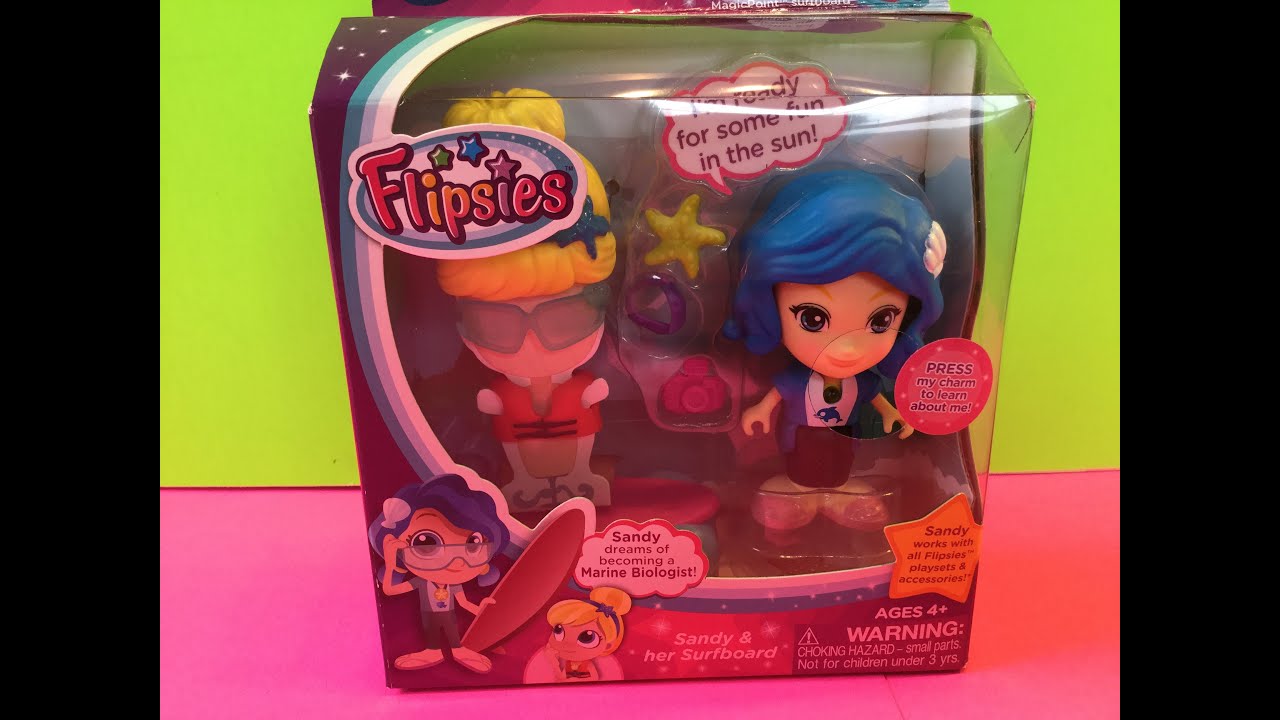 Unboxing & Unwrapping Flipsies Sandy and Her Surfboard by Vtech - YouTube